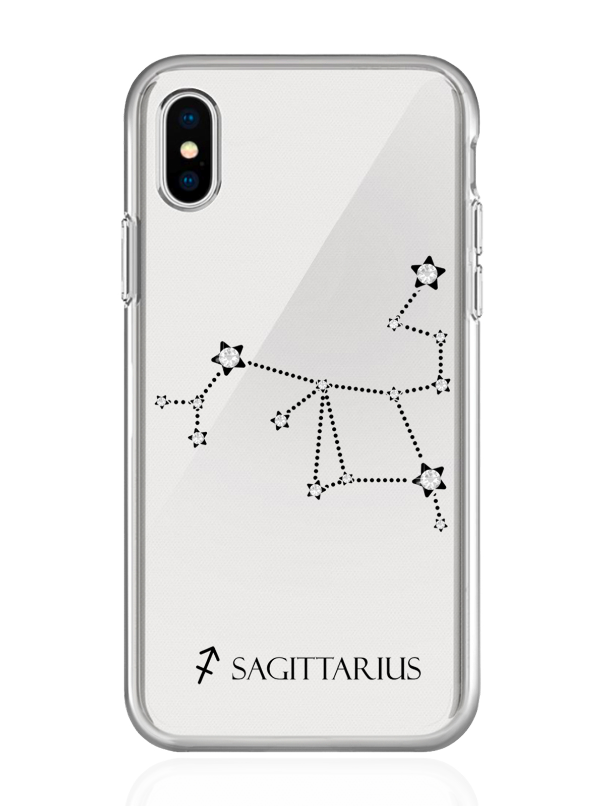 Чехол с инкрустацией кристаллами Lux для iPhone X/XS Стрелец Sagittarius