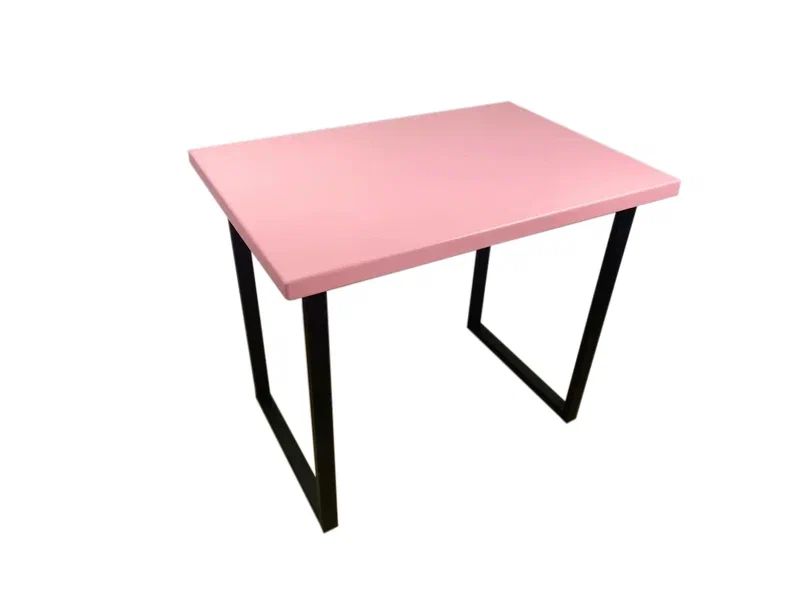 Стол кухонный Solarius Loft металл-дерево 120х75х75, розовый с черными ножками