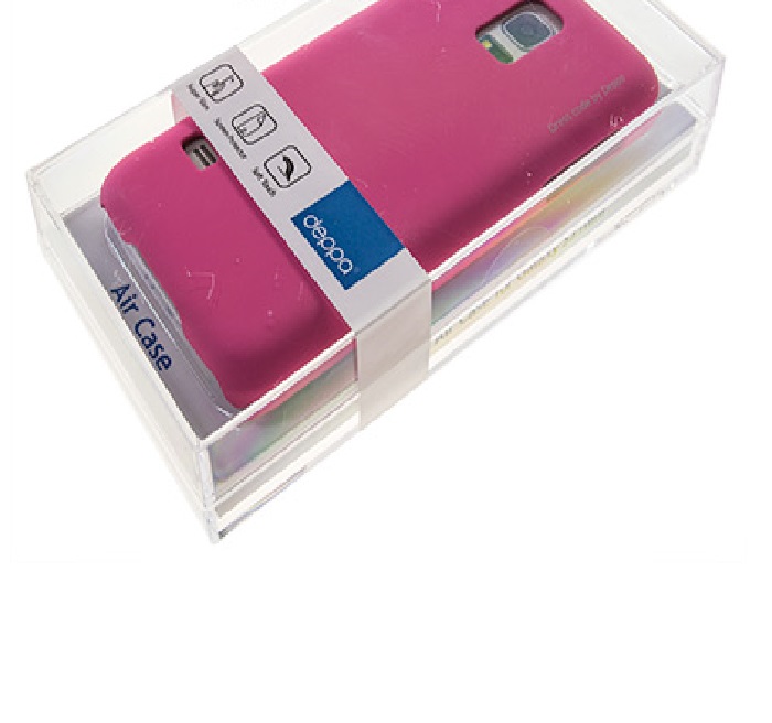 Накладка Air Case для Samsung Galaxy G800 S5 mini + защитная пленка, розовая, Deppa