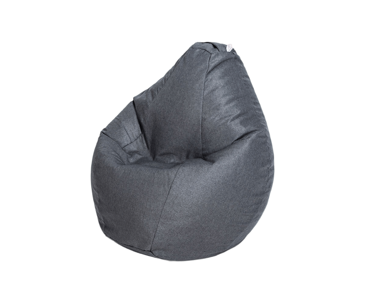 Кресло мешок WowPuff ГРУША средняя рогожка 120 см, графит