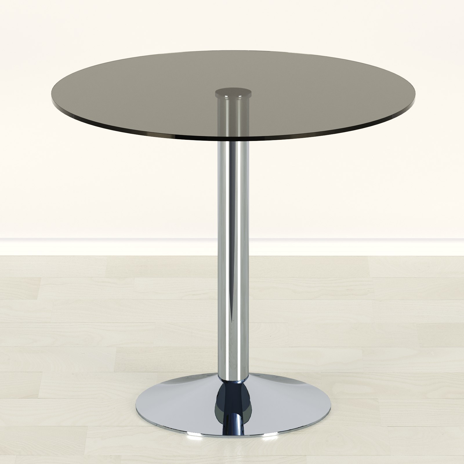 Стеклянный стол Mebel Apartment Троя 18 серый/хром D65
