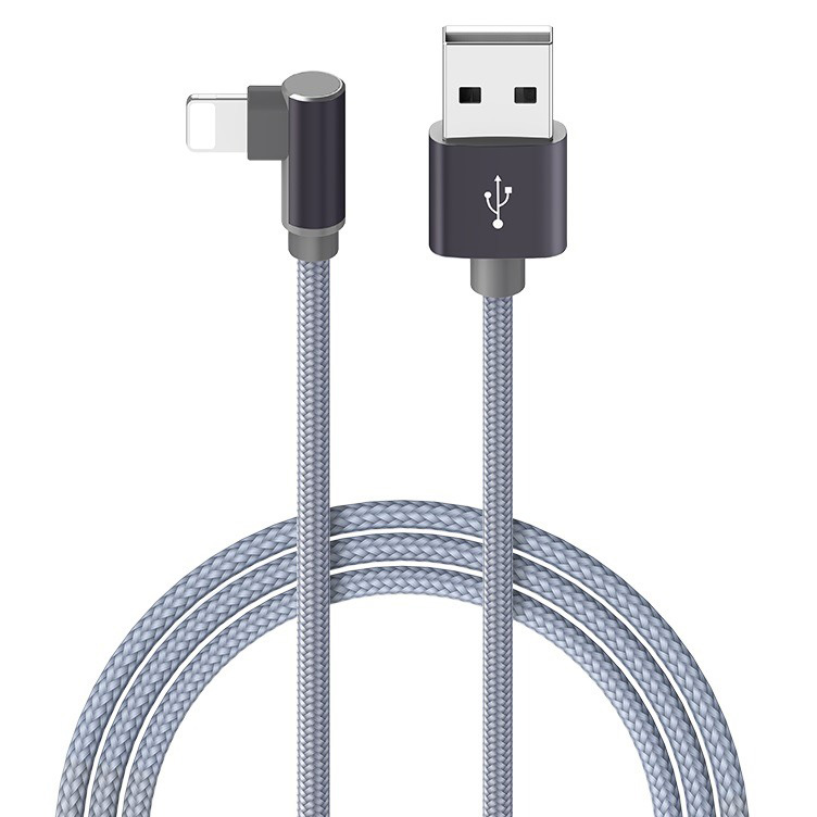 Кабель USB 2.0 A (m) - Lightning (m) 1м угловой Borofone BX26 Express - Metal Gray