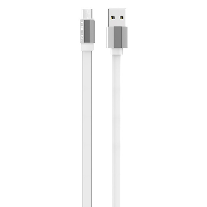 Кабель USB 2.0 A (m) - micro USB 2.0 B (m) 1.2м Borofone BU8 Glory - Белый