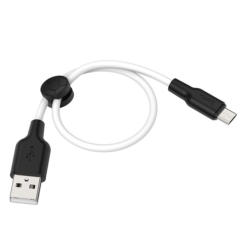 Кабель USB 2.0 A (m) - micro USB 2.0 B (m) 0.25м Hoco X21 Plus - Черный/Белый