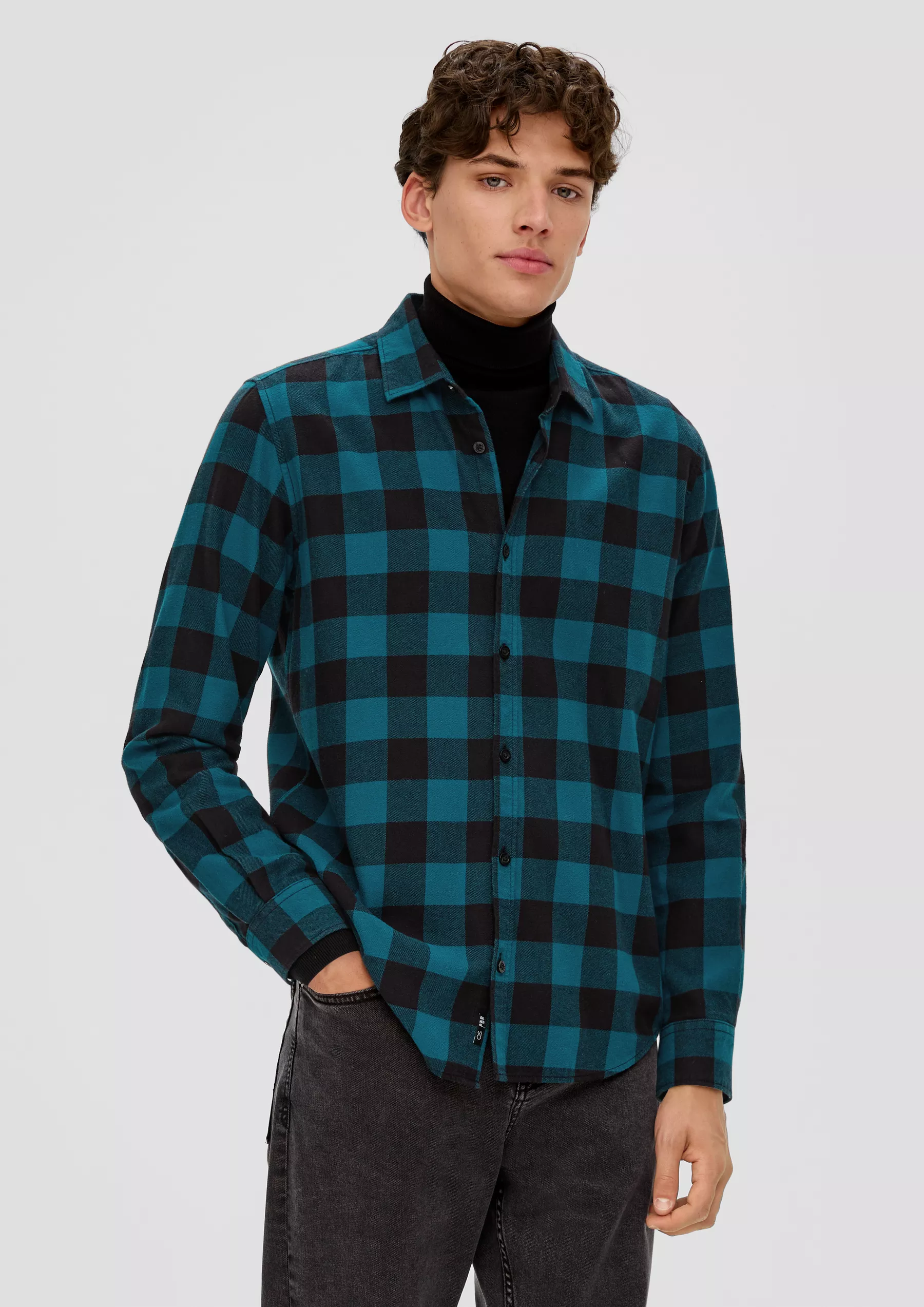 Рубашка мужская QS by s.Oliver 2134711/67N0 синяя XXL