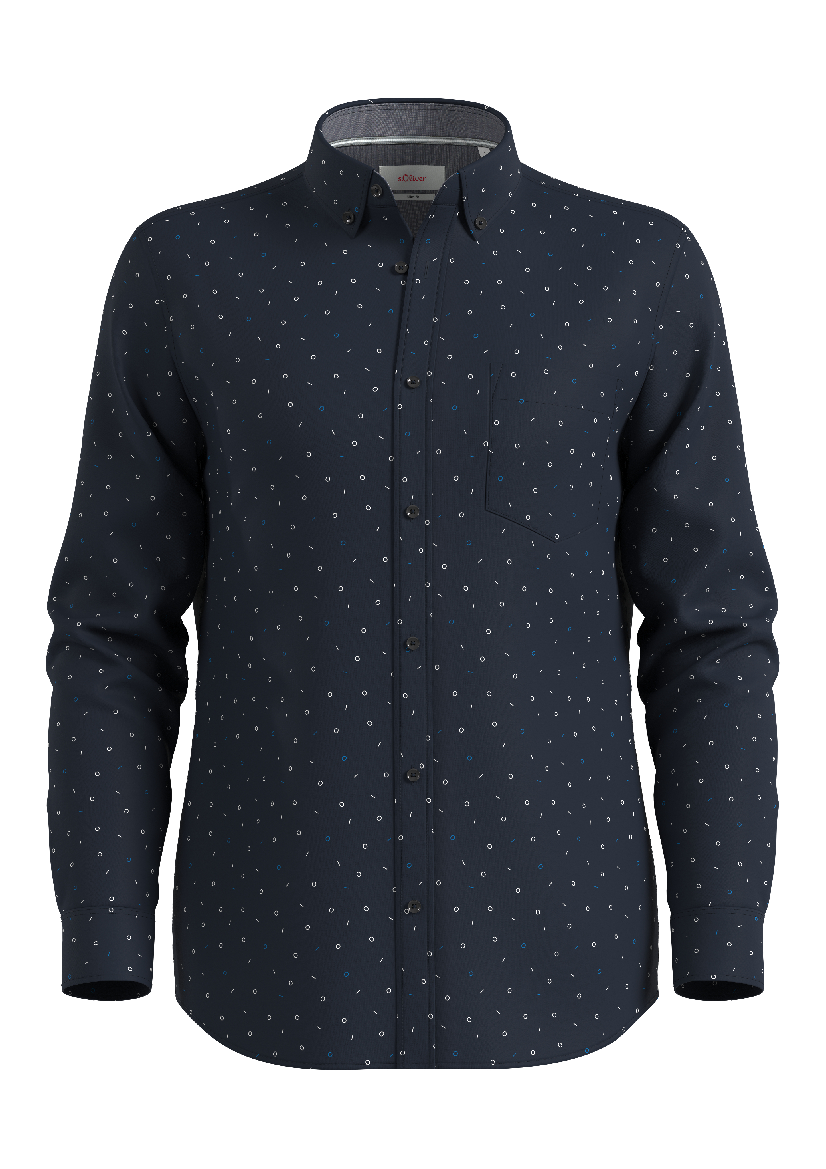 Рубашка мужская QS by s.Oliver 2137948/59A1 синяя XL