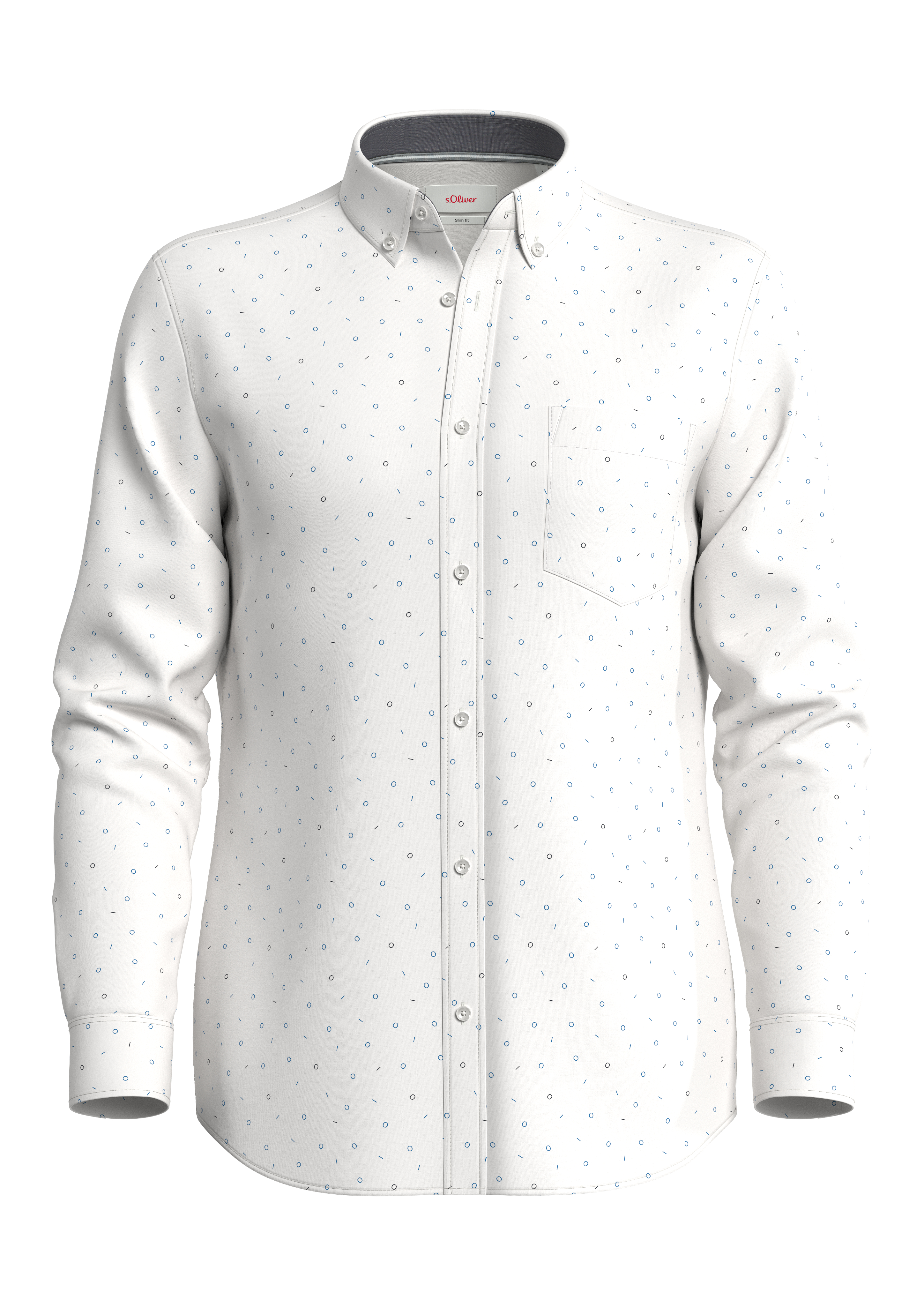 Рубашка мужская QS by s.Oliver 2137948/01A1 белая M