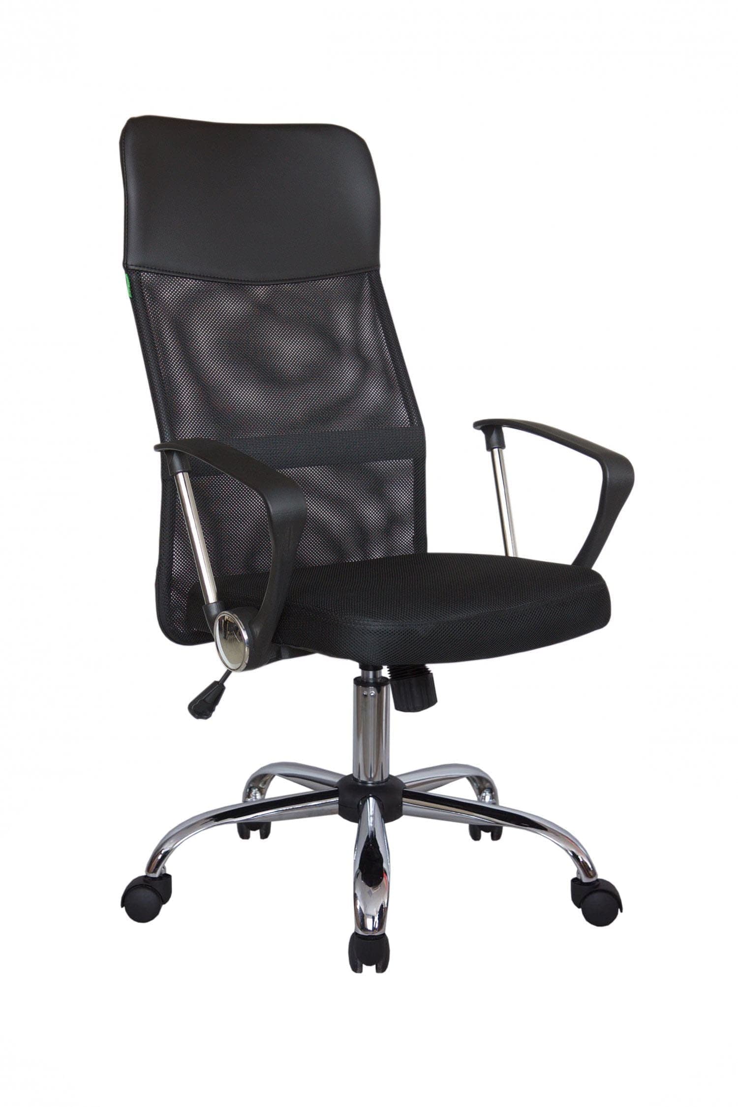 Кресло офисное Riva Chair 8074, черная ткань/черная сетка