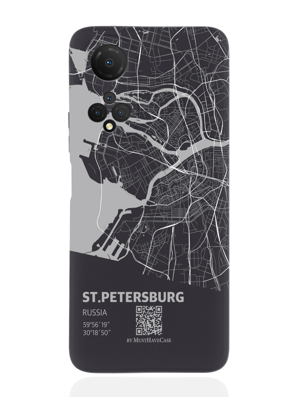 Чехол MustHaveCase для Honor X7 Карта Санкт-Петербурга черный