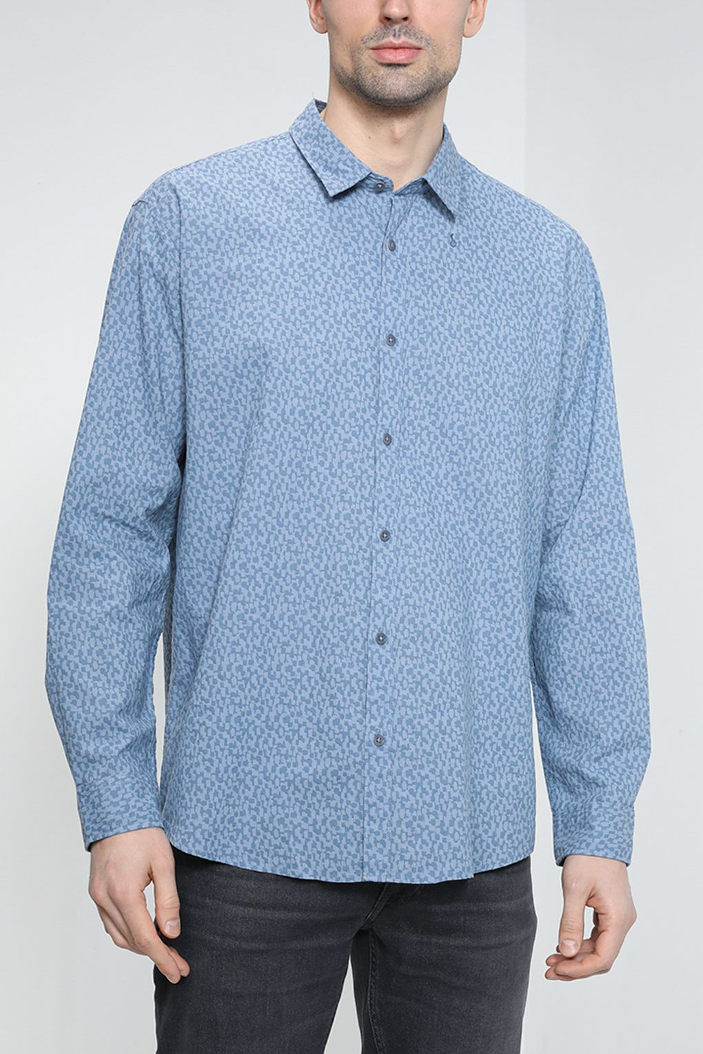 Рубашка мужская Esprit Casual 032EE2F304 синяя XL