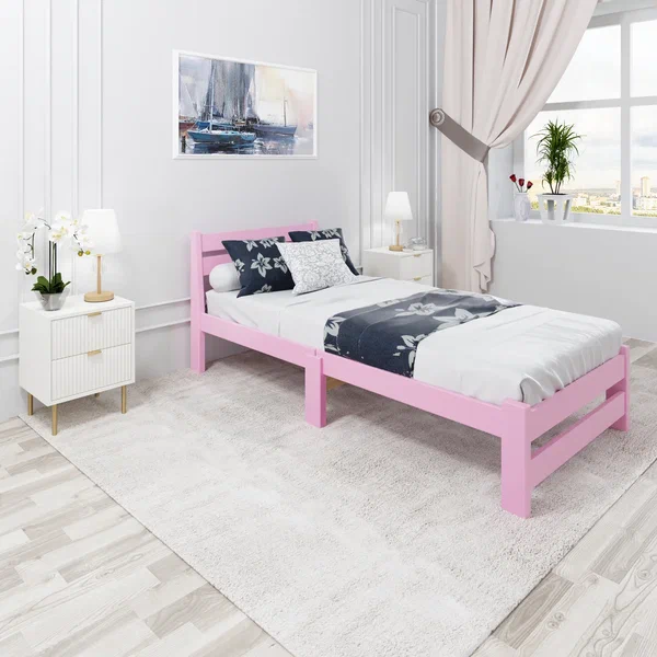Кровать односпальная Solarius Мишка 60х200, розовый