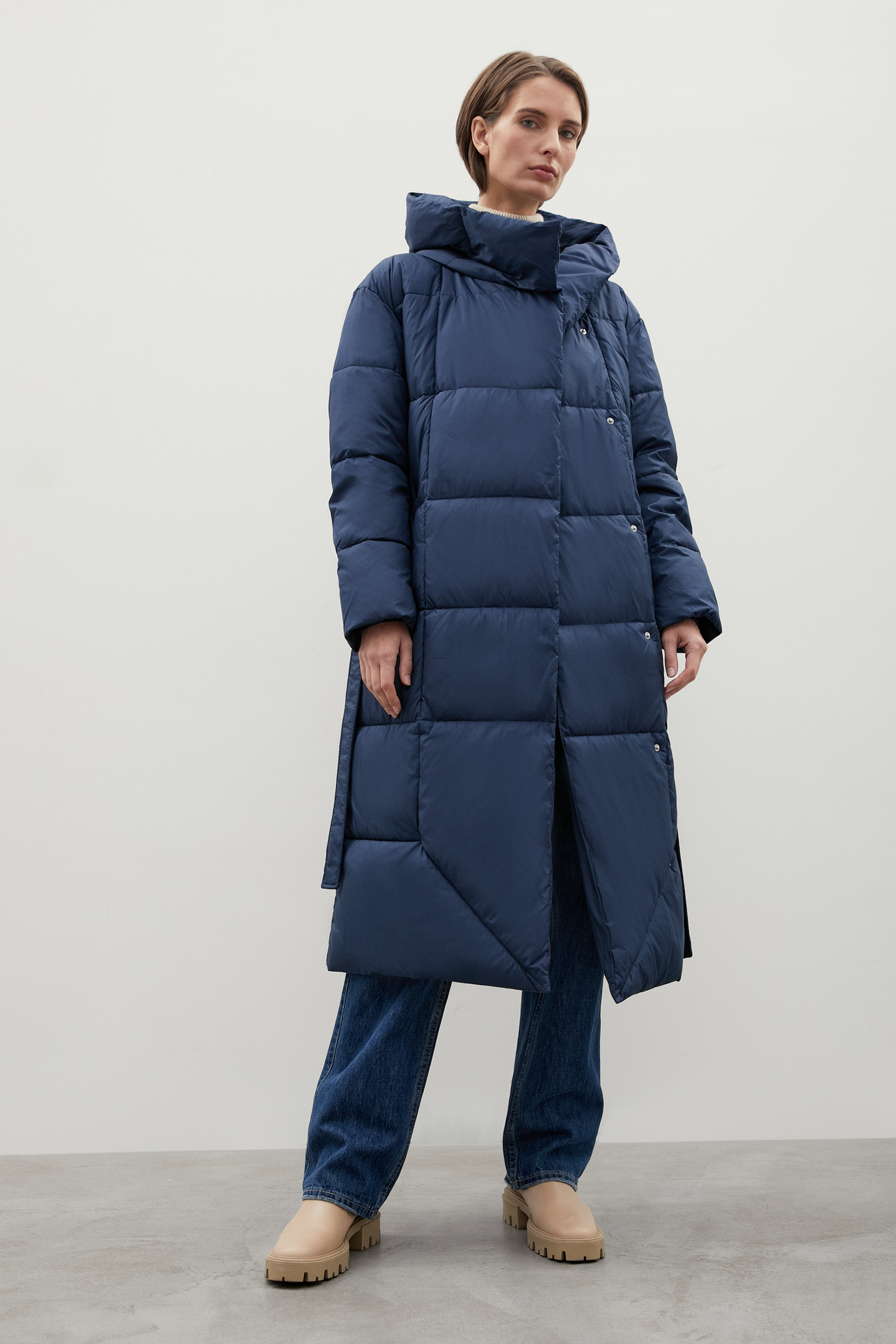 Пальто женское Finn Flare FWC11029 синее XL/2XL