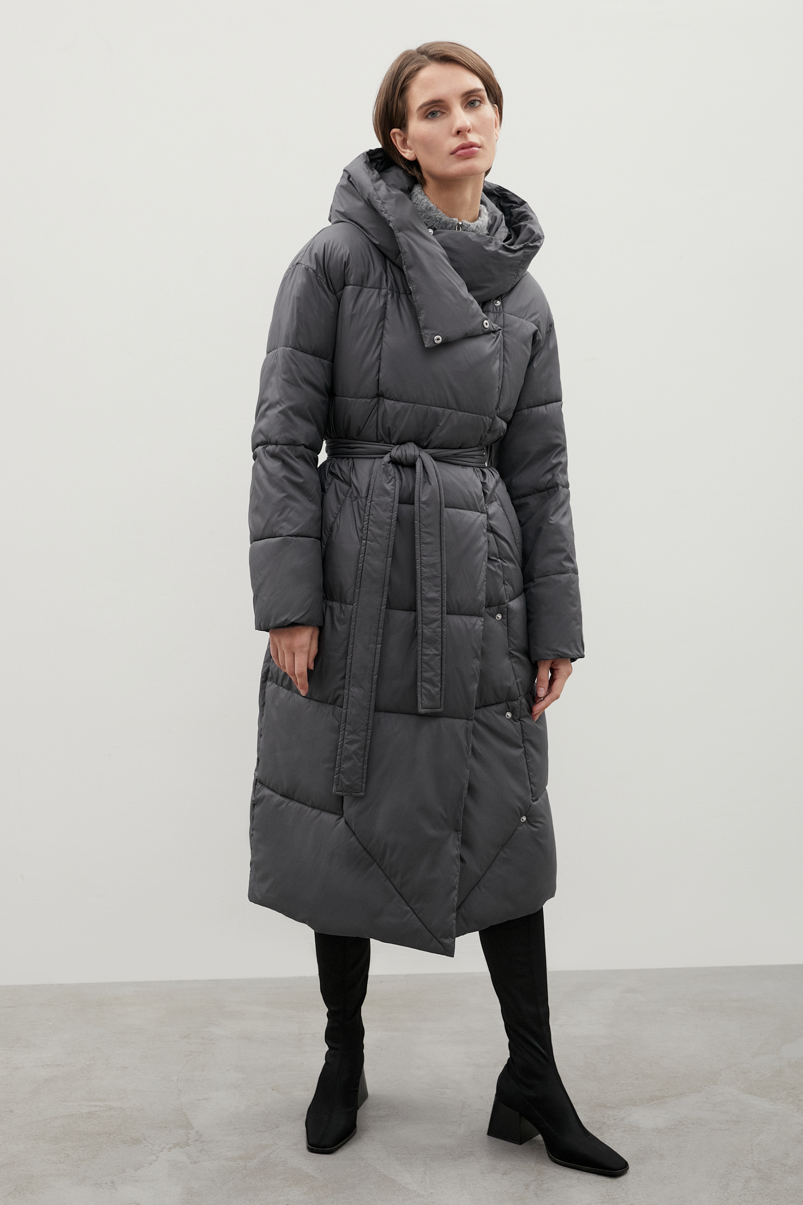 Пальто женское Finn Flare FWC11029 серое XL/2XL