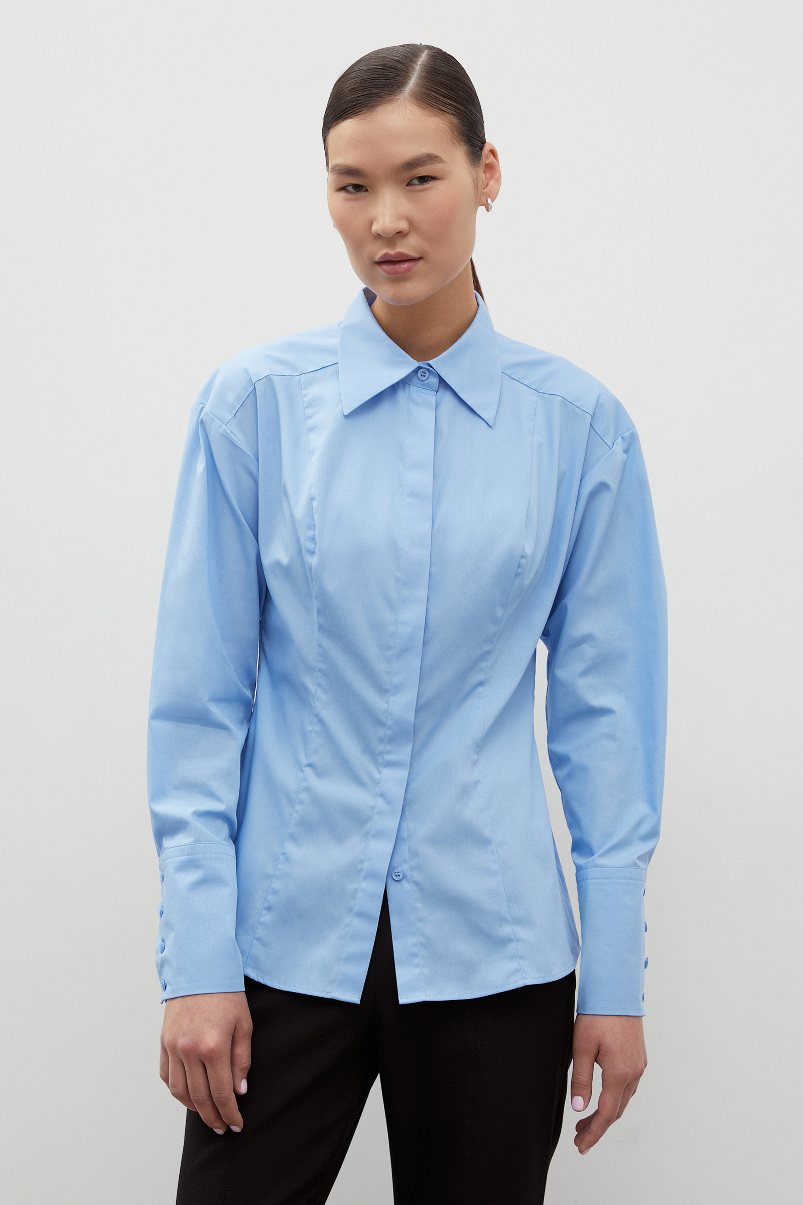 Рубашка женская Finn Flare FAC51039 голубая L