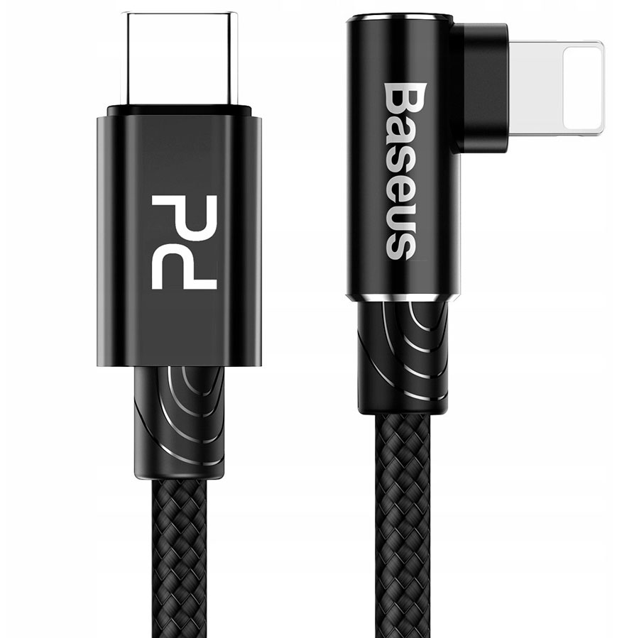 Кабель USB Type-C (m) - Lightning (m) 1м Baseus MVP Elbow Type PD 18W Черный (CATLMVP-A01)