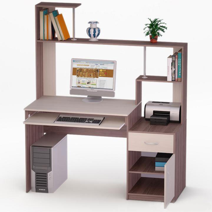 Компьютерный стол Роберт-2  ШxГxВ 1400*550*1580 Мегамебель