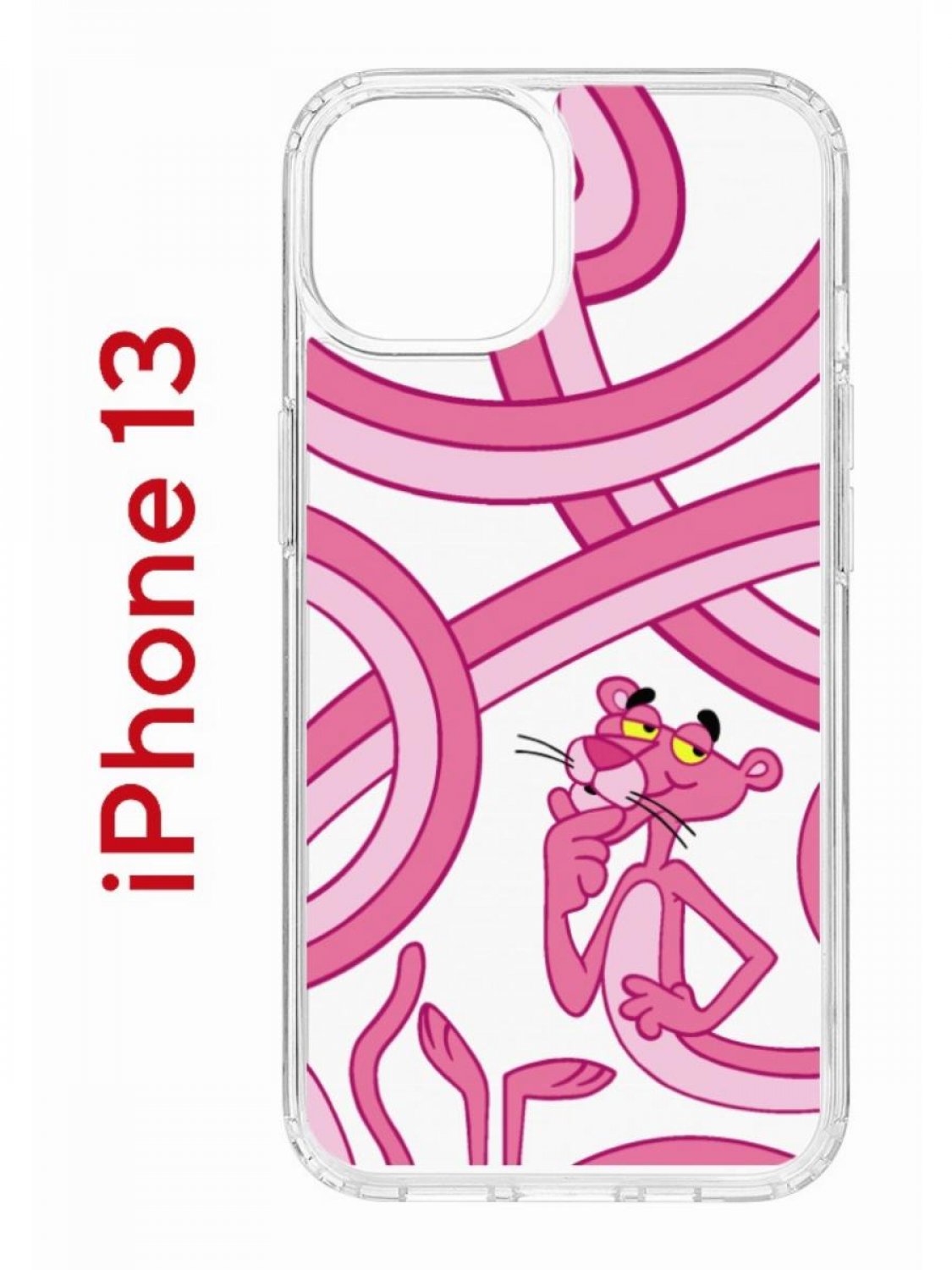 Чехол на iPhone 13 с принтом Kruche Print Розовая Пантера, бампер с защитой камеры