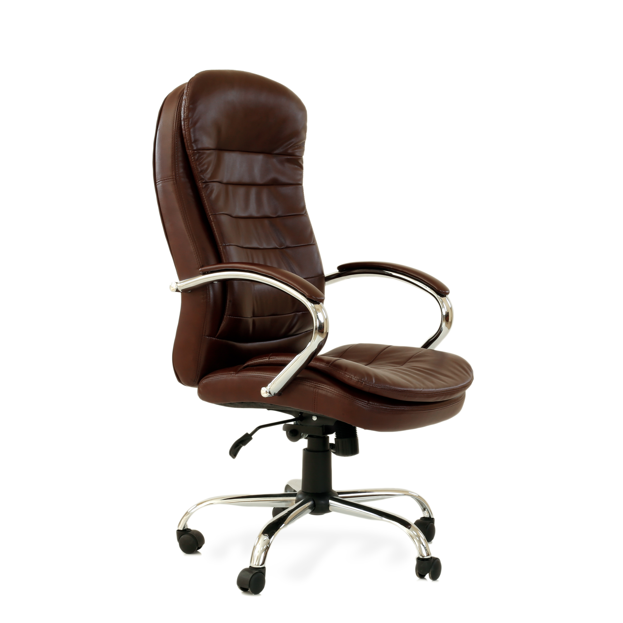 Кресло Barneo K-9950 коричневая глянцевая экокожа