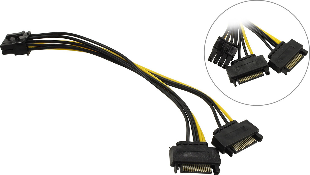 Переходник Penny Blossom 2xSATA 15 pin-PCI-e 8 pin не указано м PB1455