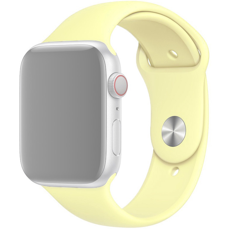 Ремешок для Apple Watch 1-6/SE силиконовый 38/40 мм InnoZone - Бледно-желтый (APWTSI38-51)