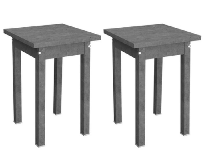 Комплект табуретов Боровичи-мебель прямая нога 2шт. Бетон светло-серый 00100