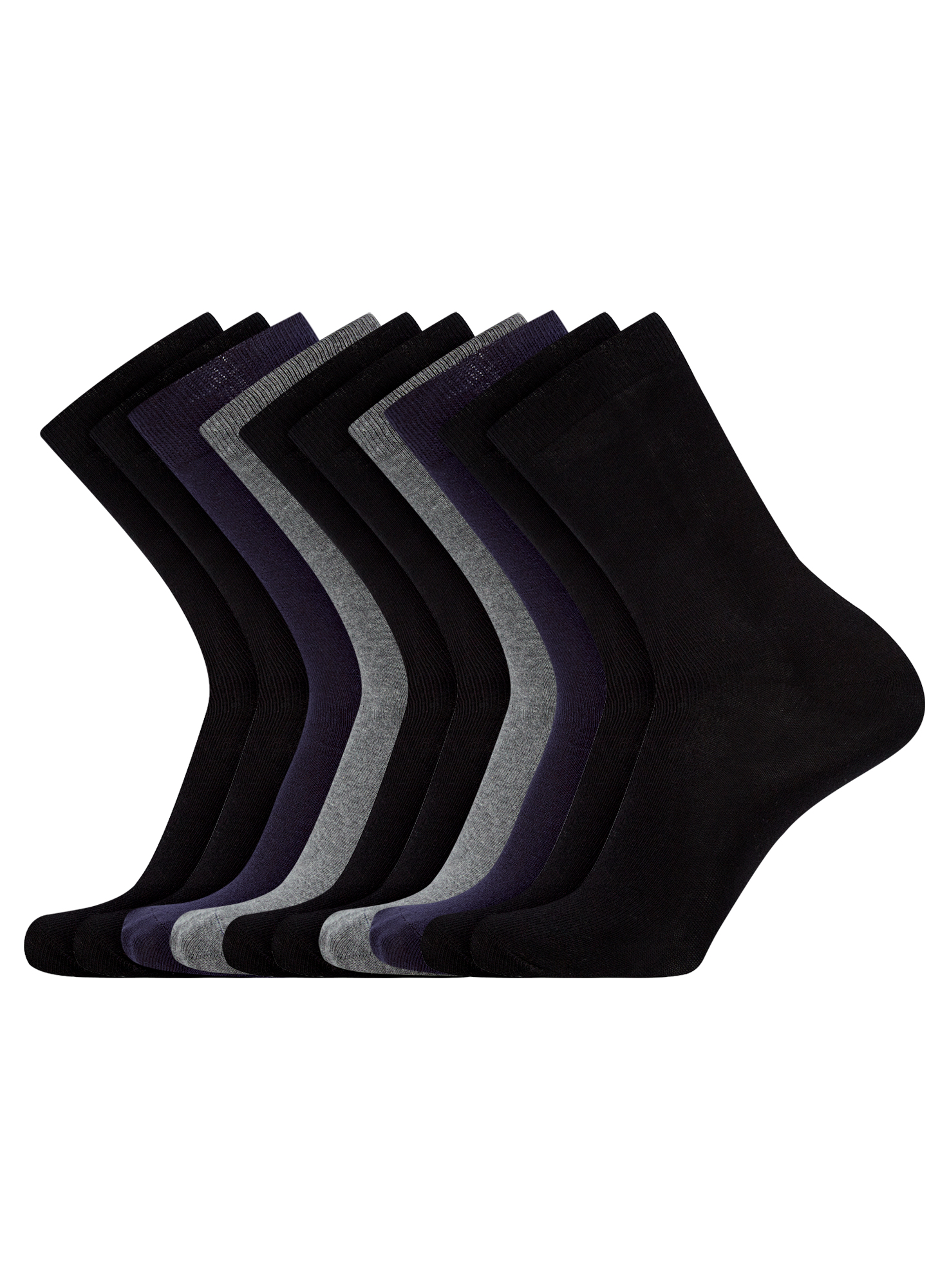 Комплект носков мужских oodji 7O203000T10 черных, серых, синих 40-43 RU