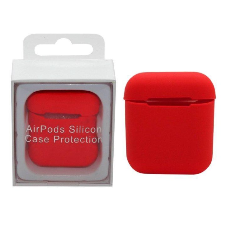 Чехол для Apple Airpods Silicon Case Protection, красный