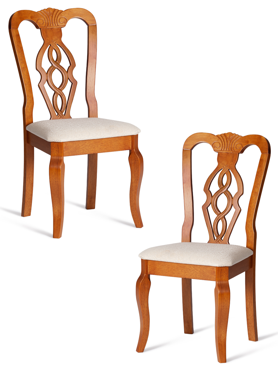 Комплект стульев со спинкой для кухни с мягким сиденьем TetChair Aphrodite, массив, ткань