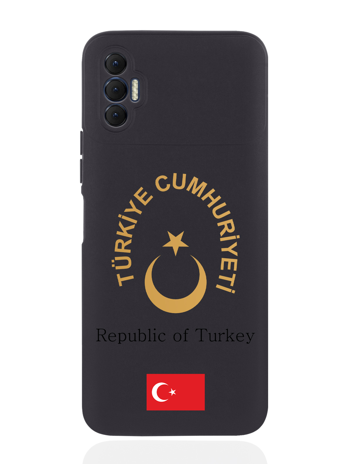 Чехол SignumCase для Tecno Spark 8P Золотой Герб Турции черный