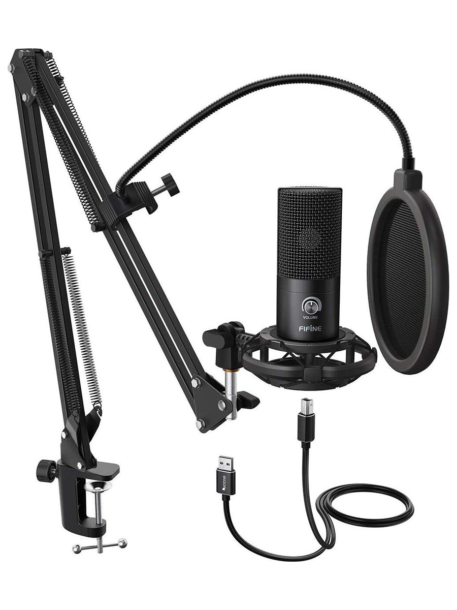 Микрофон студийный Fifine T669 USB черный