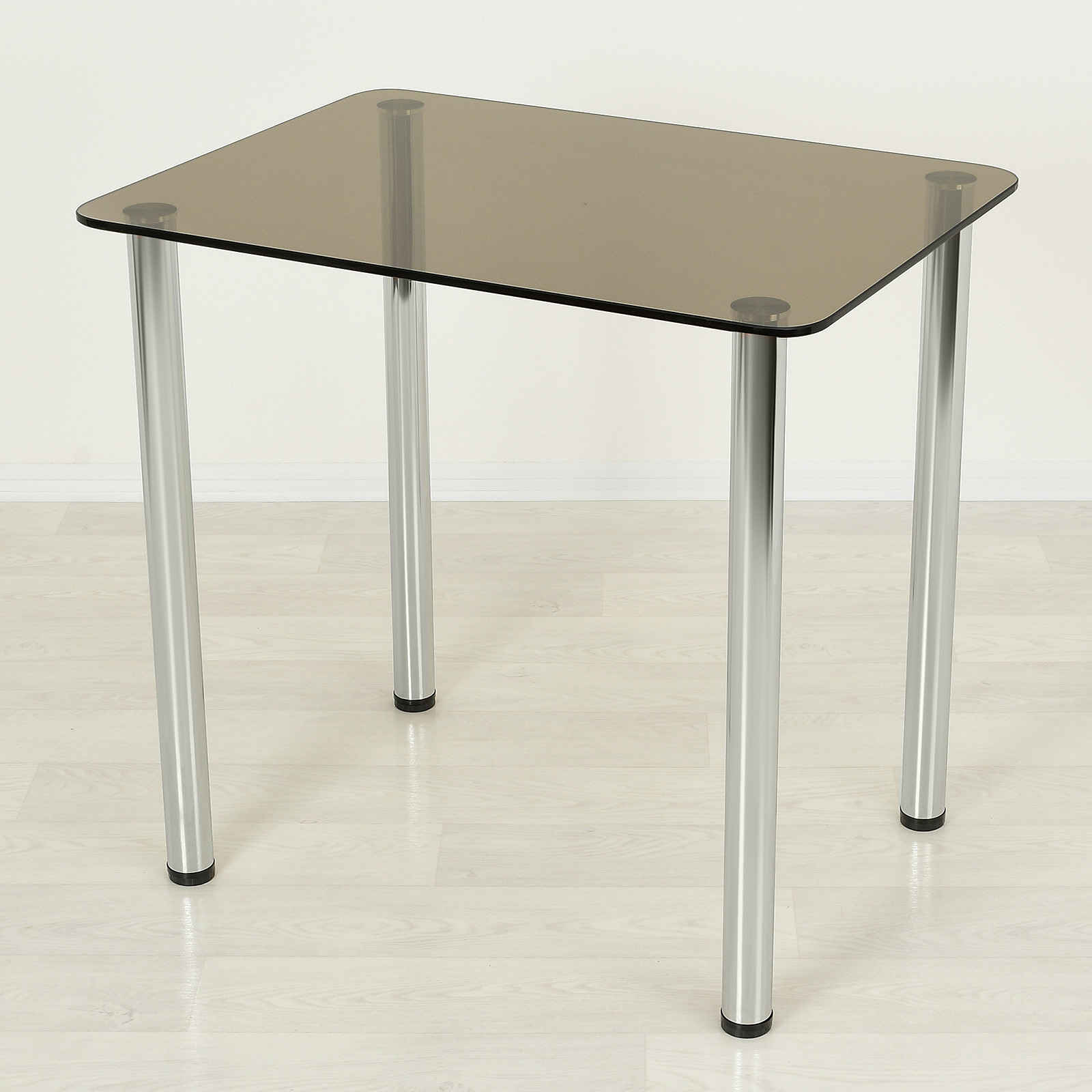 Стеклянный стол Mebel Apartment Эдель 10 бронза/хром 800х600