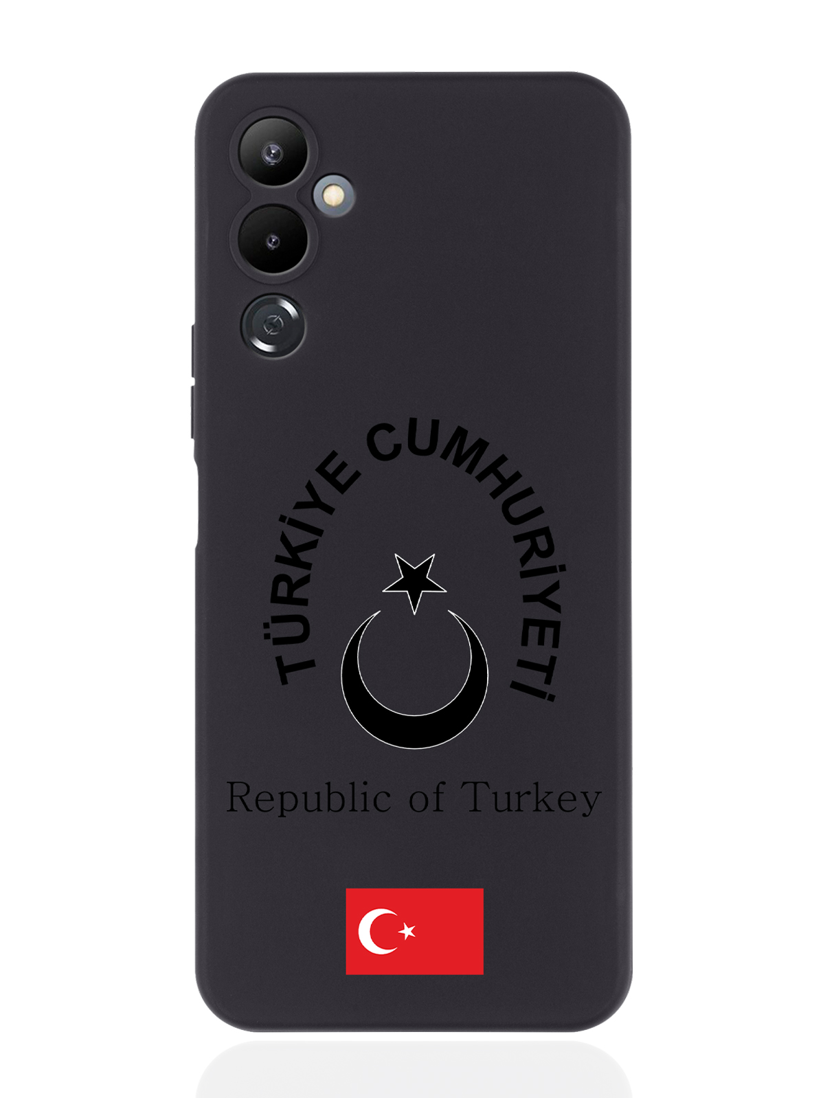 Чехол SignumCase для Tecno Pova 4 Черный лаковый Герб Турции черный