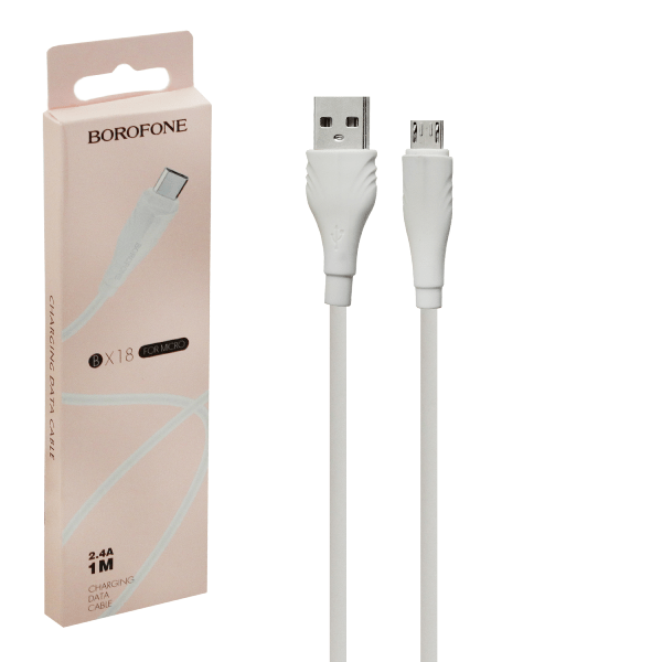 Кабель Borofone USB Micro USB BX18 1M белый