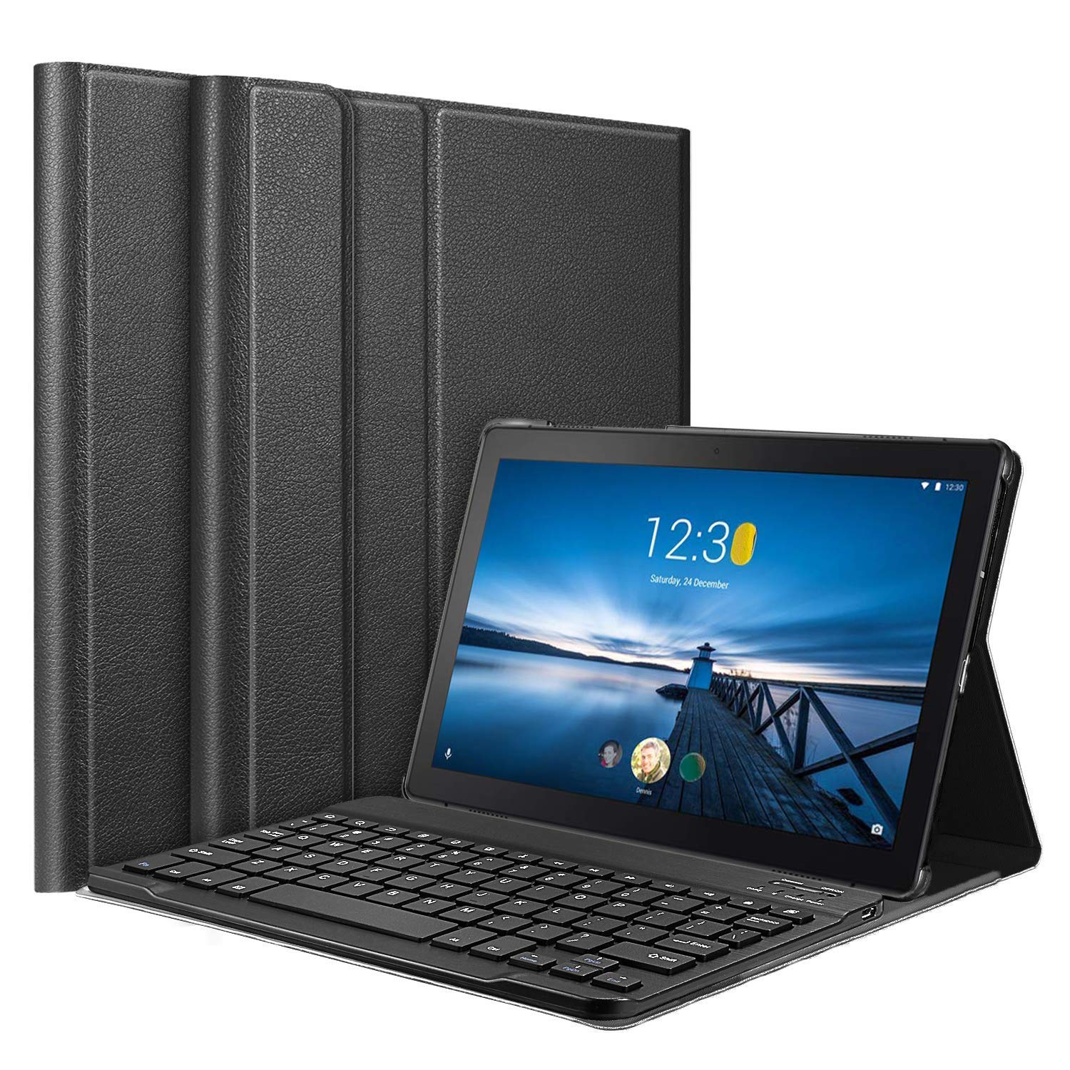 Bluetooth клавиатура с чехлом MyPads для Lenovo Tab M10 2nd Gen 2021 съёмная черная