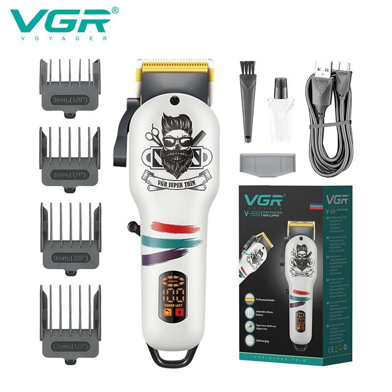 Машинка для стрижки волос VGR V-699 белая