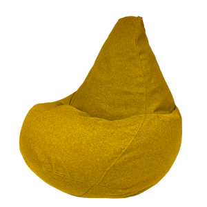 Кресло-мешок ONPUFF пуфик груша, размер XXXXL, горчичный рогожка