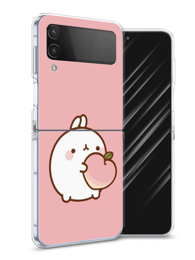 Чехол Awog на Samsung Galaxy Z Flip 4 / Самсунг Z Flip 4 "Кролик с персиком"