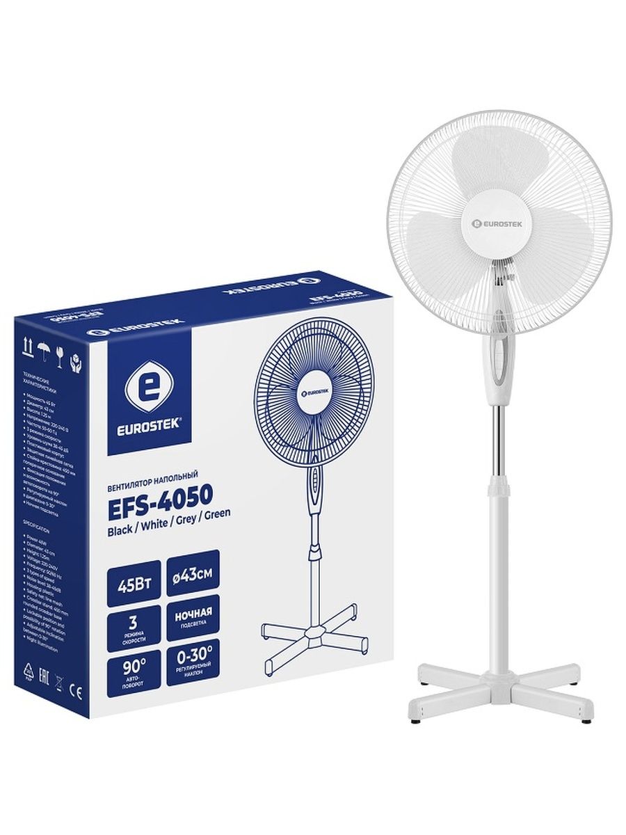 Вентилятор настольный Eurostek EFS-4050 белый