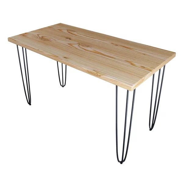 Стол кухонный Solarius Loft металл-дерево 130х80х75, без покрытия, черные ножки-шпильки