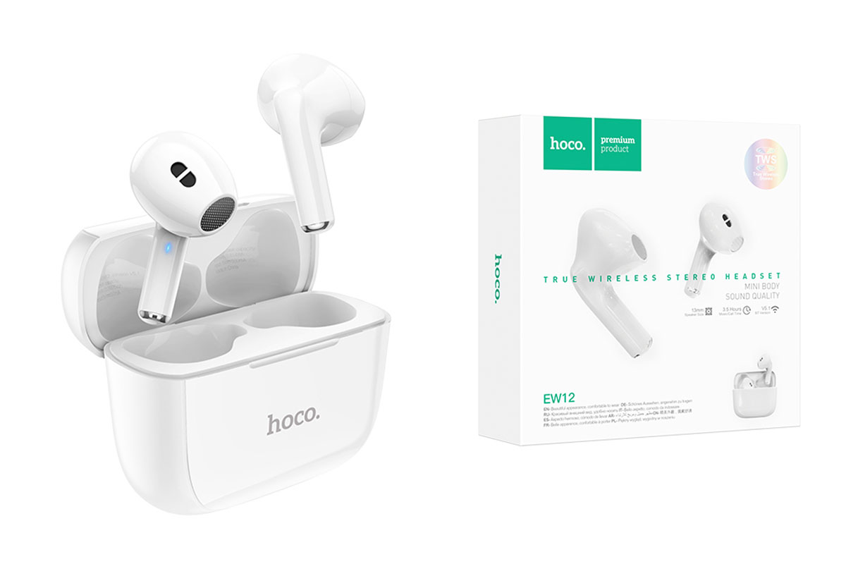 Беспроводные наушники EW12 Clear sound true wireless BT headset белые