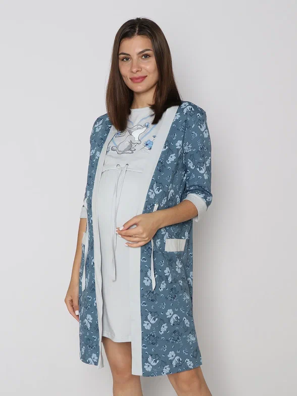 Комплект домашний для беременных женский Fashion Margo КЖ0204 серый 46 RU