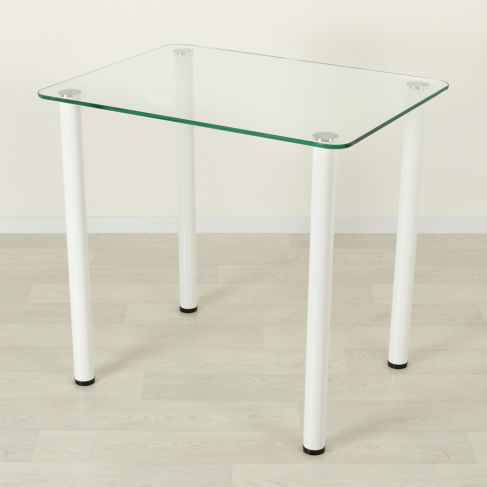 Стеклянный стол Mebel Apartment Эдель 10 прозрачный/белый 650х500