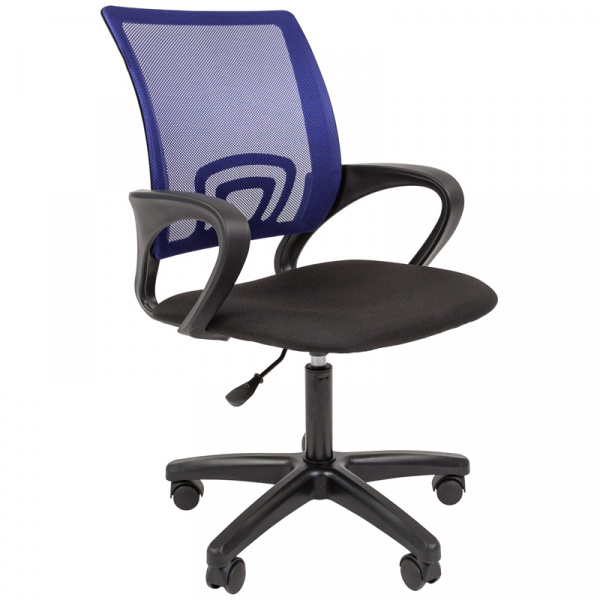 Кресло оператора Helmi HL-M96 R &quot;Airy&quot;, спинка сетка синяя/сиденье ткань черная,