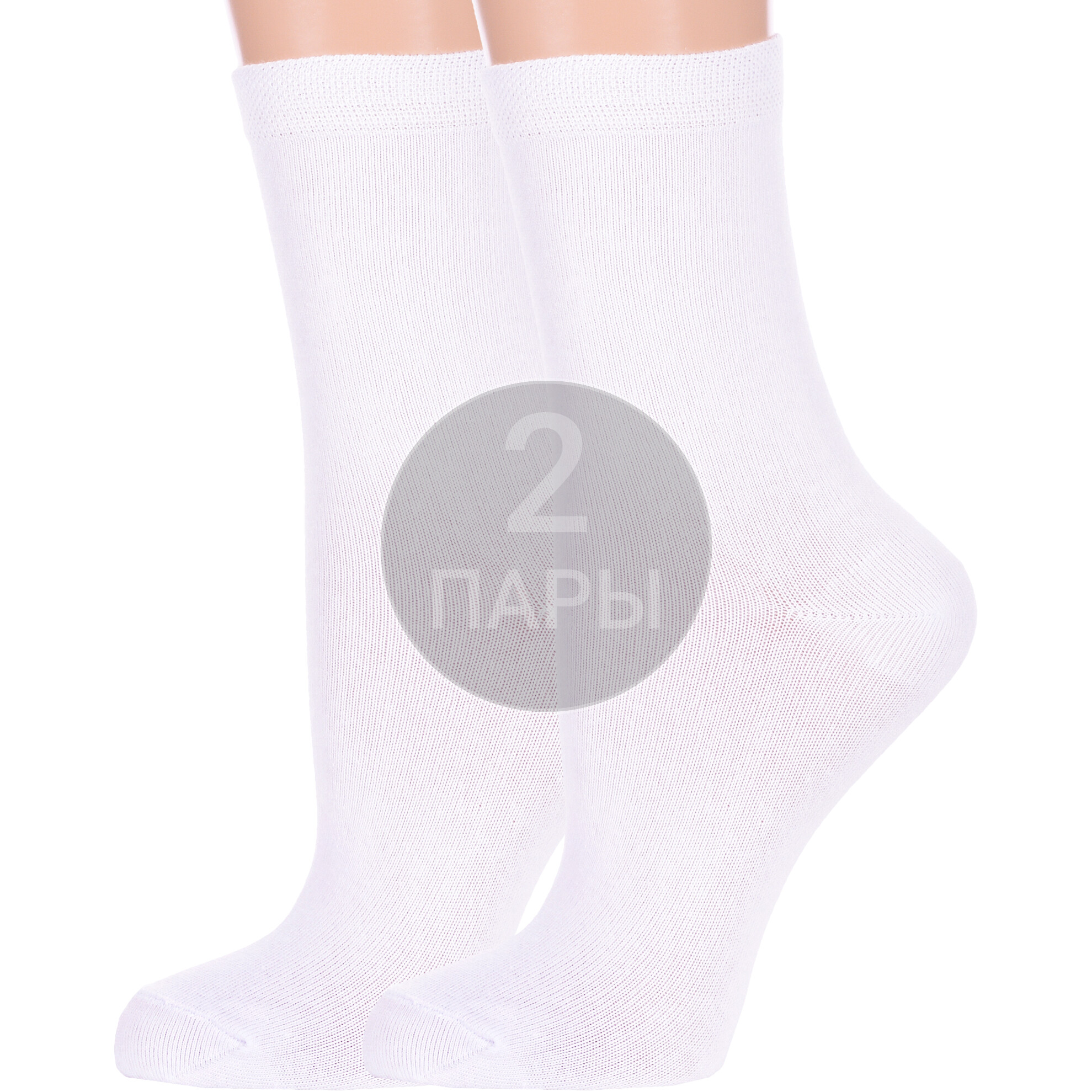 Комплект носков женских Para Socks 2-L1 белых 23, 2 пары