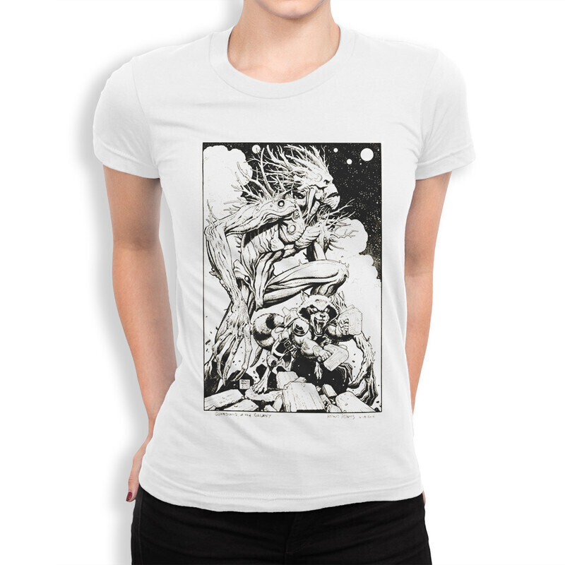 Футболка женская Dream Shirts Енот Ракета и Грут 1000780-1 белая XS