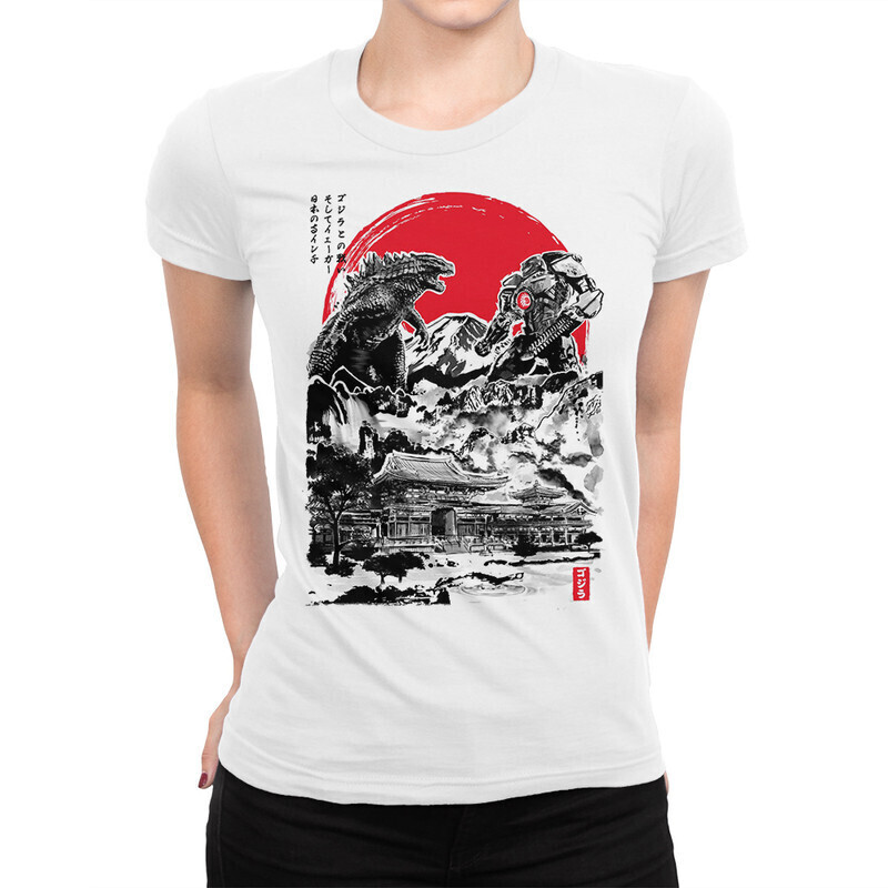 Футболка женская Dream Shirts Годзилла и Робот 1000465-1 белая XL