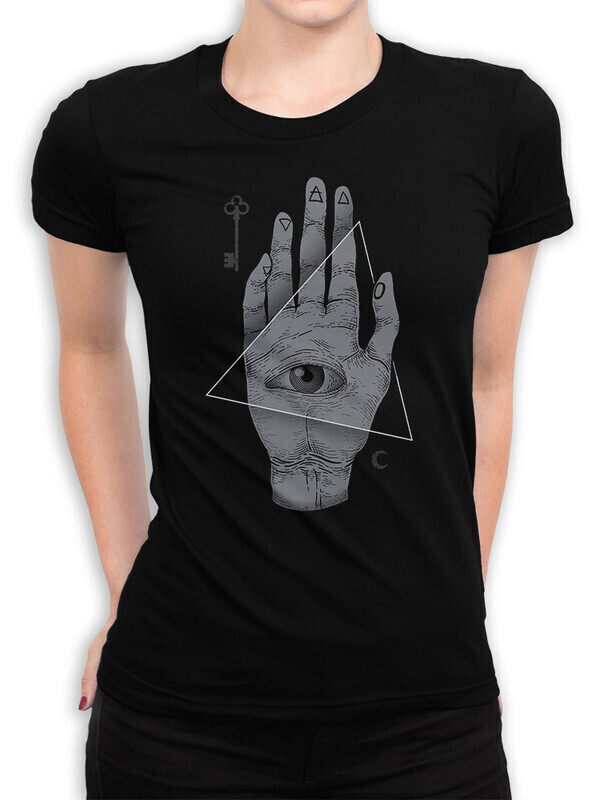 Футболка женская Dream Shirts Ладонь Всевидящее око 1001093-1 черная XL