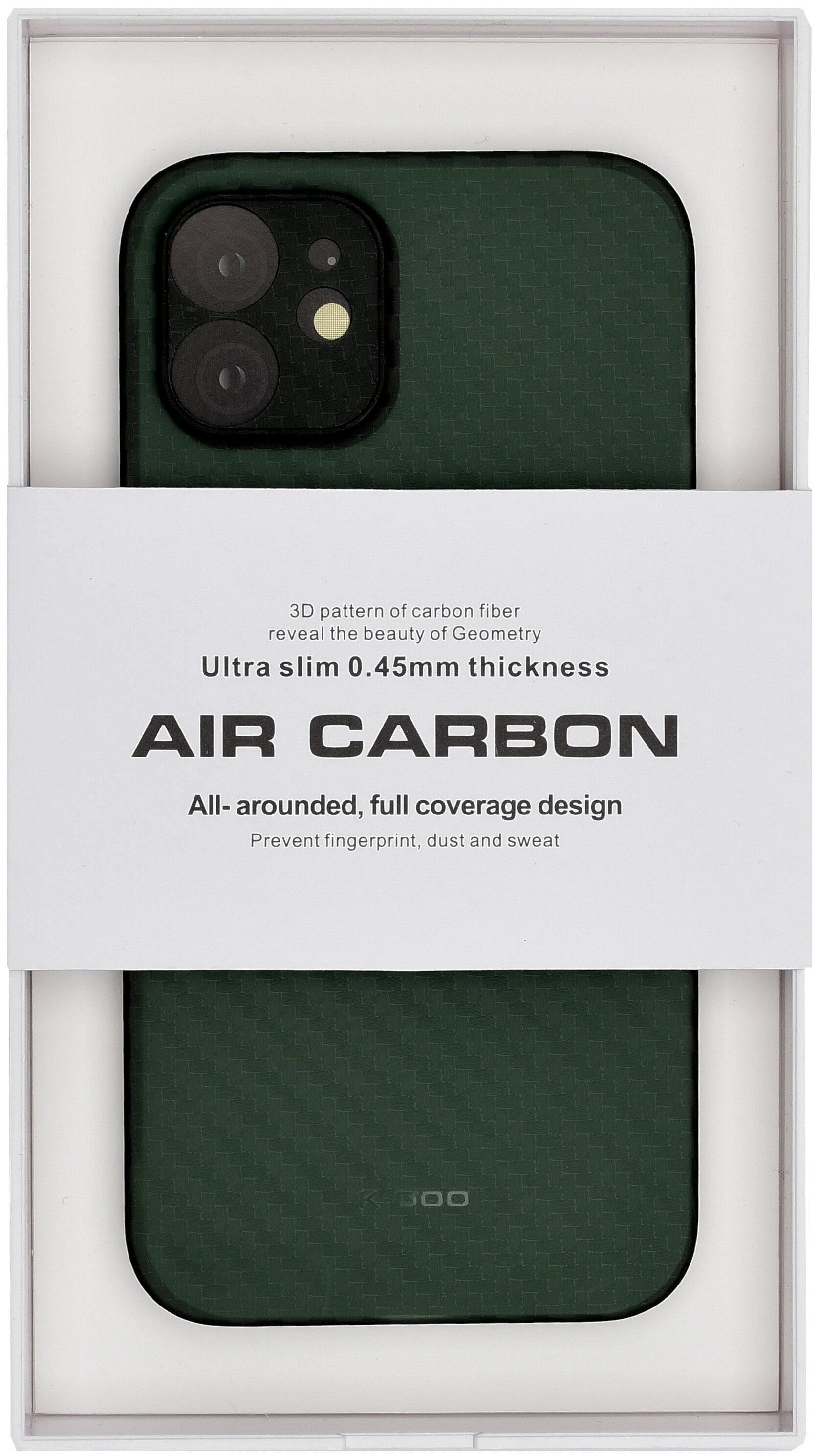 Чехол для iPhone 12 "AIR Carbon" Зеленый
