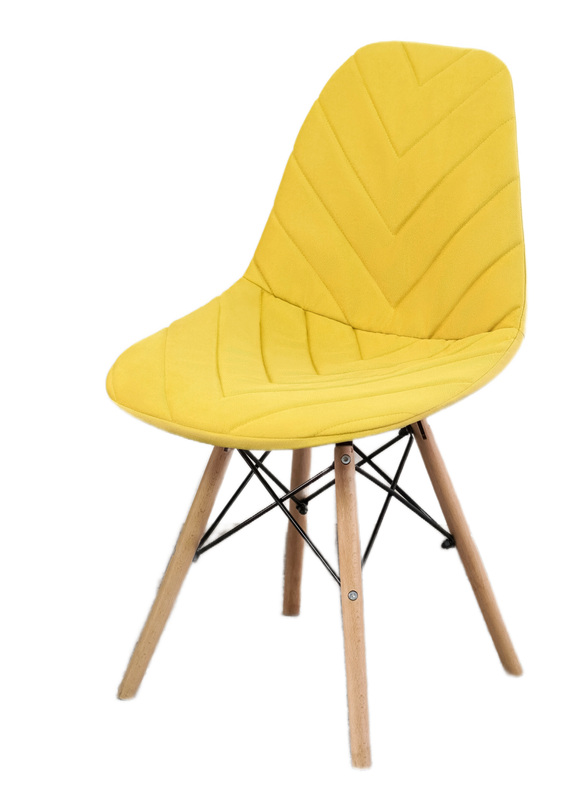Чехол на стул Eames DSW из микровелюра CHIEDOCOVER, 40х46, елка, горчичный
