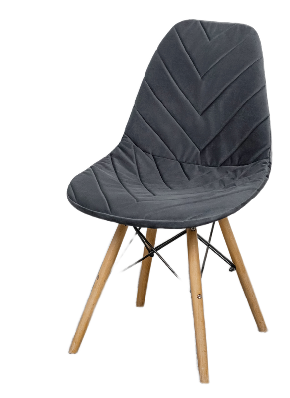 Чехол на стул Eames DSW из велюра CHIEDOCOVER, 40х46, елка, темно-серый